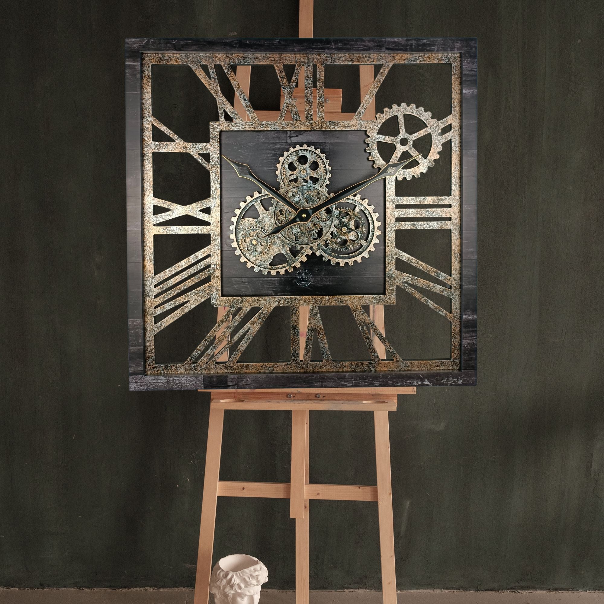 WALL CLOCK 24 INCH VINTAGE BLACK Large Clock for Living Room Decor ...