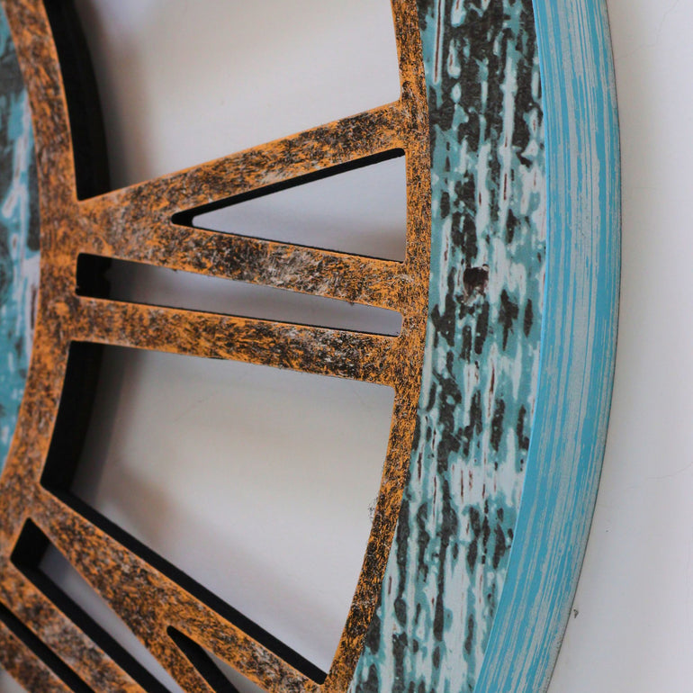 Wall Clock 36 inch Living Room, Large, Wooden, Vintage, Industrial ...