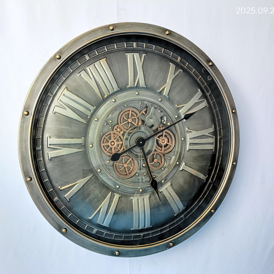 GERMANY LINE WALL CLOCK ROUND 36 INCH "FRANKFURT" SILVER-STEEL – The ...