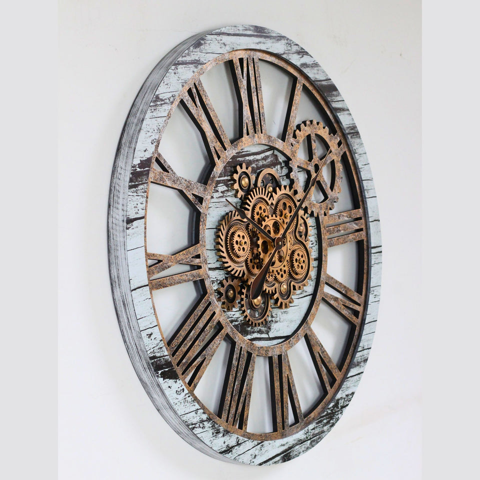AMERICA LINE WALL CLOCK ROUND 36 INCH GREY & WHITE – The Gears Clock