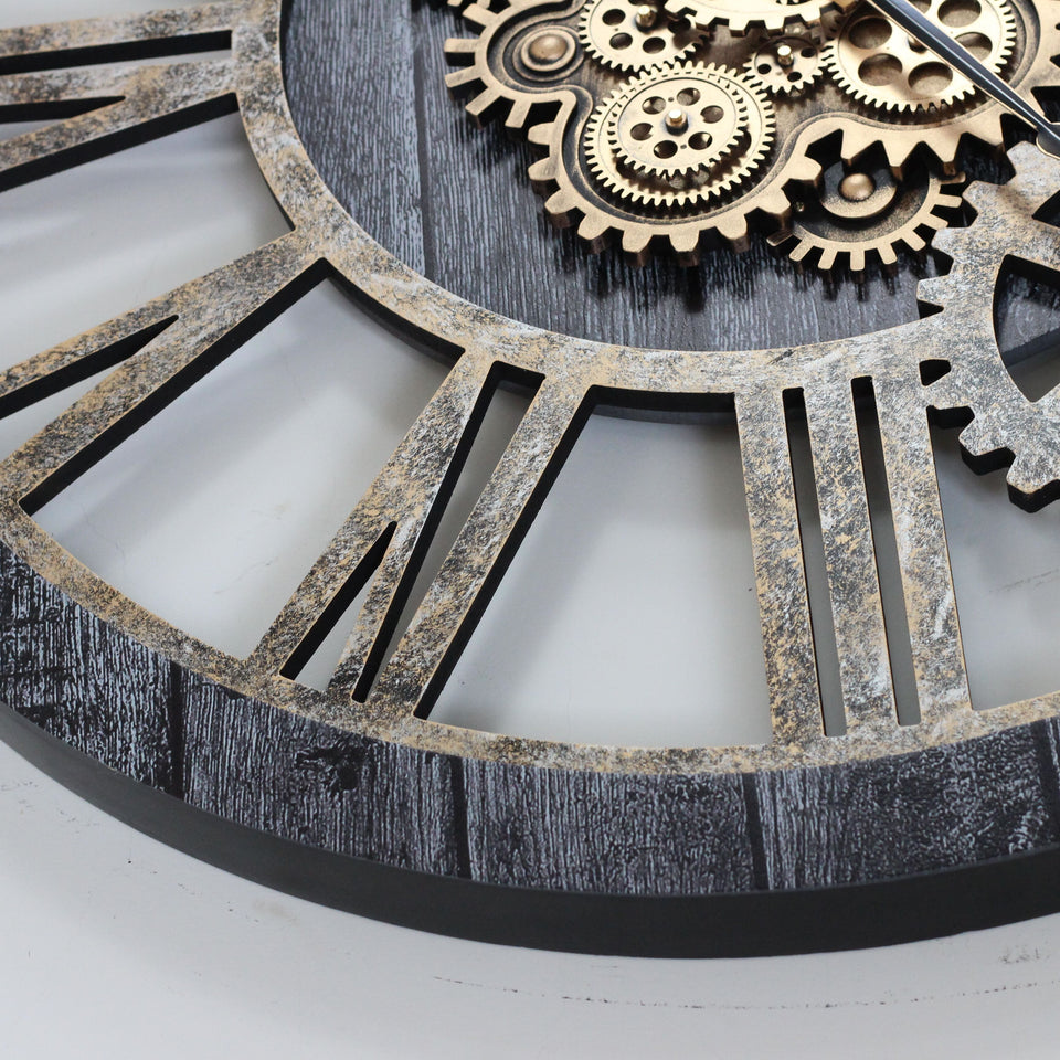 AMERICA LINE WALL CLOCK ROUND 36 INCH CARBON GREY – The Gears Clock