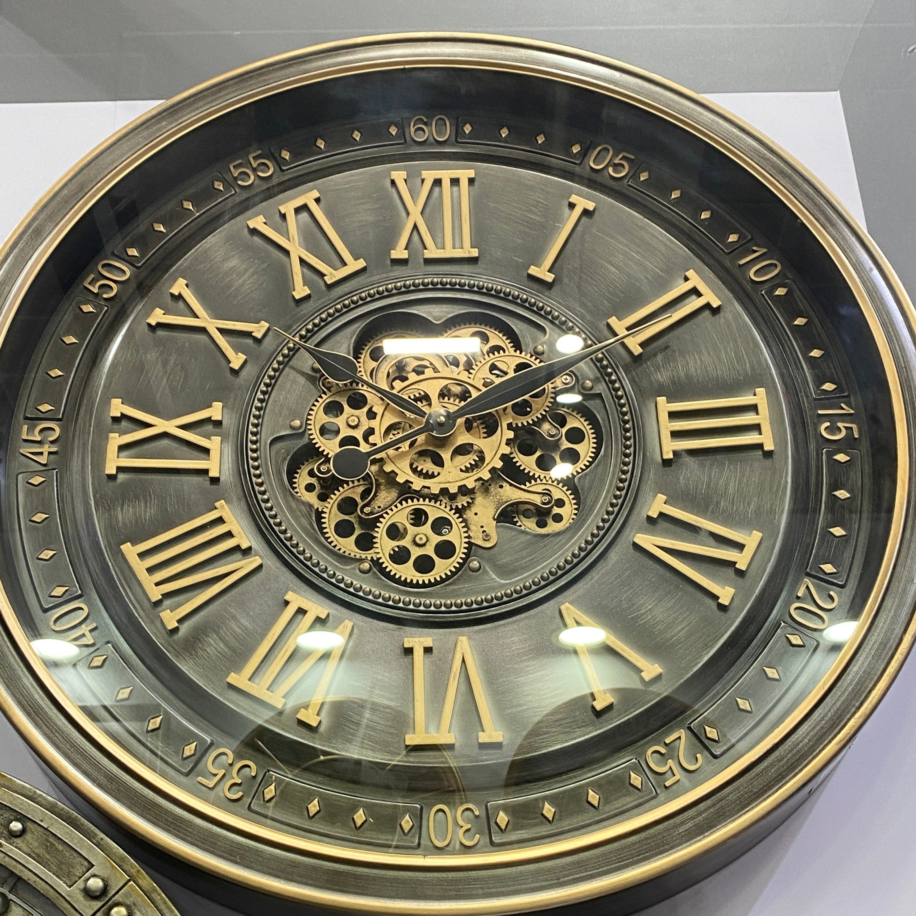 IRELAND LINE WALL CLOCK ROUND 32 INCH BRONZE-ANTIQUE – The Gears Clock
