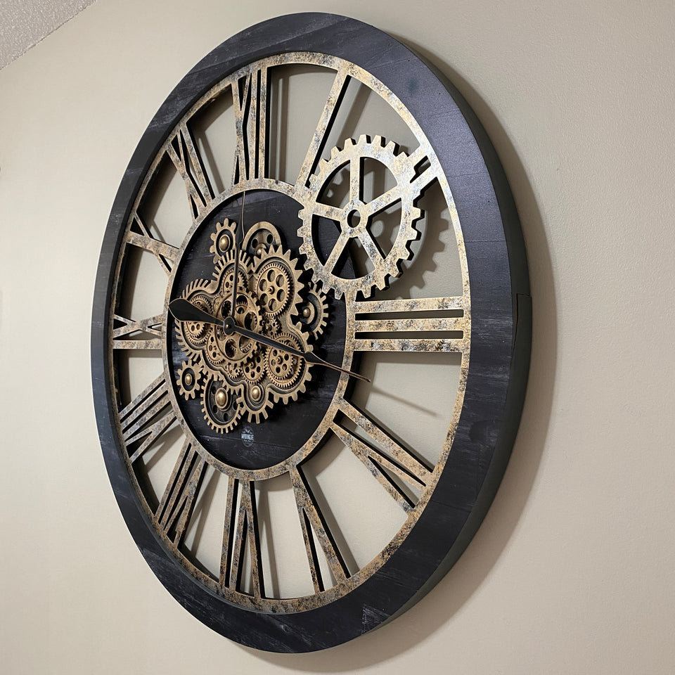 AMERICA LINE WALL CLOCK ROUND 36 INCH VINTAGE BLACK – The Gears Clock