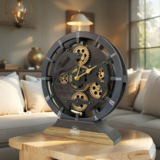 CANADA LINE DESK CLOCK ROUND (HYBRID WALL) 10 INCH VINTAGE BLACK – The ...