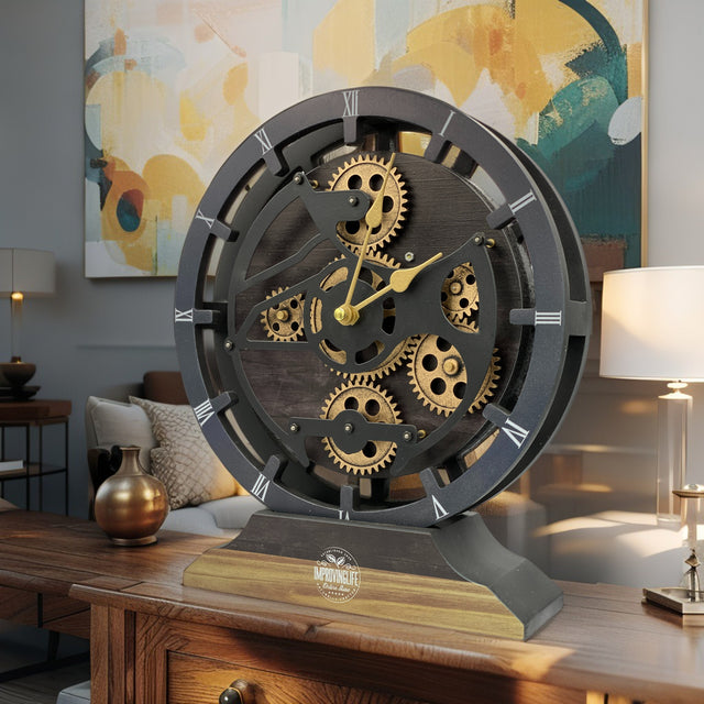 CANADA LINE DESK CLOCK ROUND (HYBRID WALL) 10 INCH VINTAGE BLACK – The ...