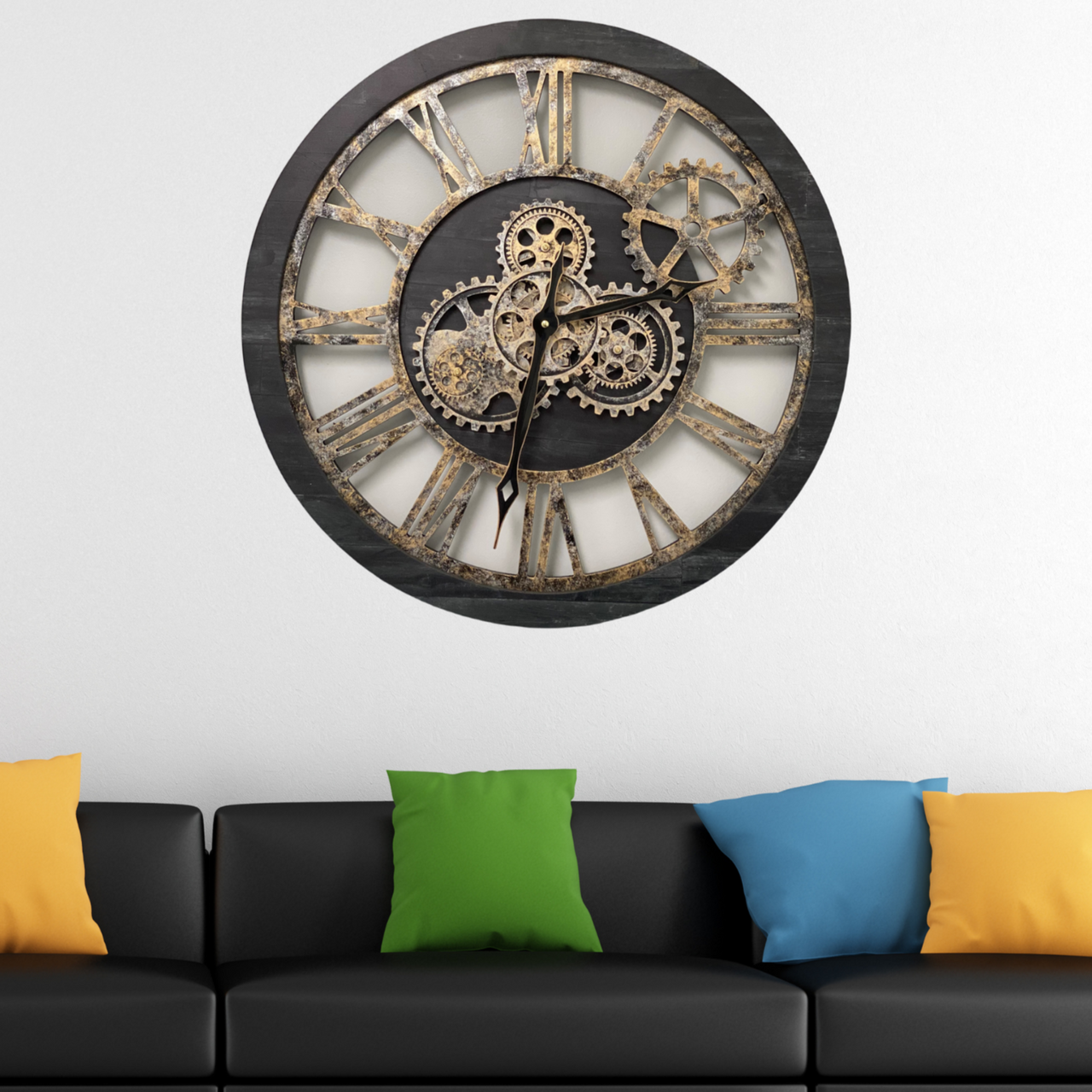 AMERICA LINE WALL CLOCK ROUND 24 INCH VINTAGE BLACK – The Gears Clock