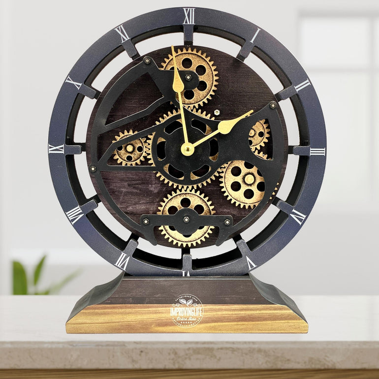 Wall Clock Large, Oversized, Industrial style w/moving gears n.1 USA ...