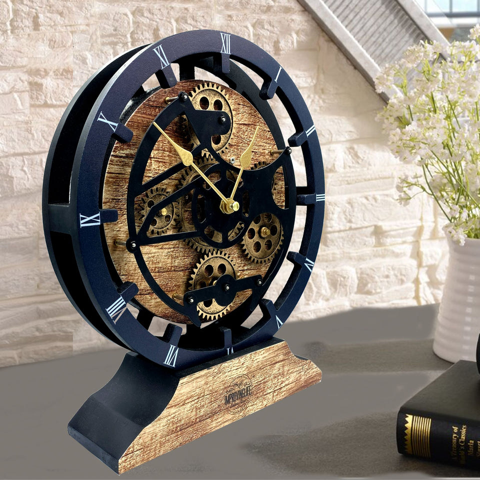 CANADA LINE DESK CLOCK ROUND (HYBRID WALL) 10 INCH VINTAGE BROWN – The ...