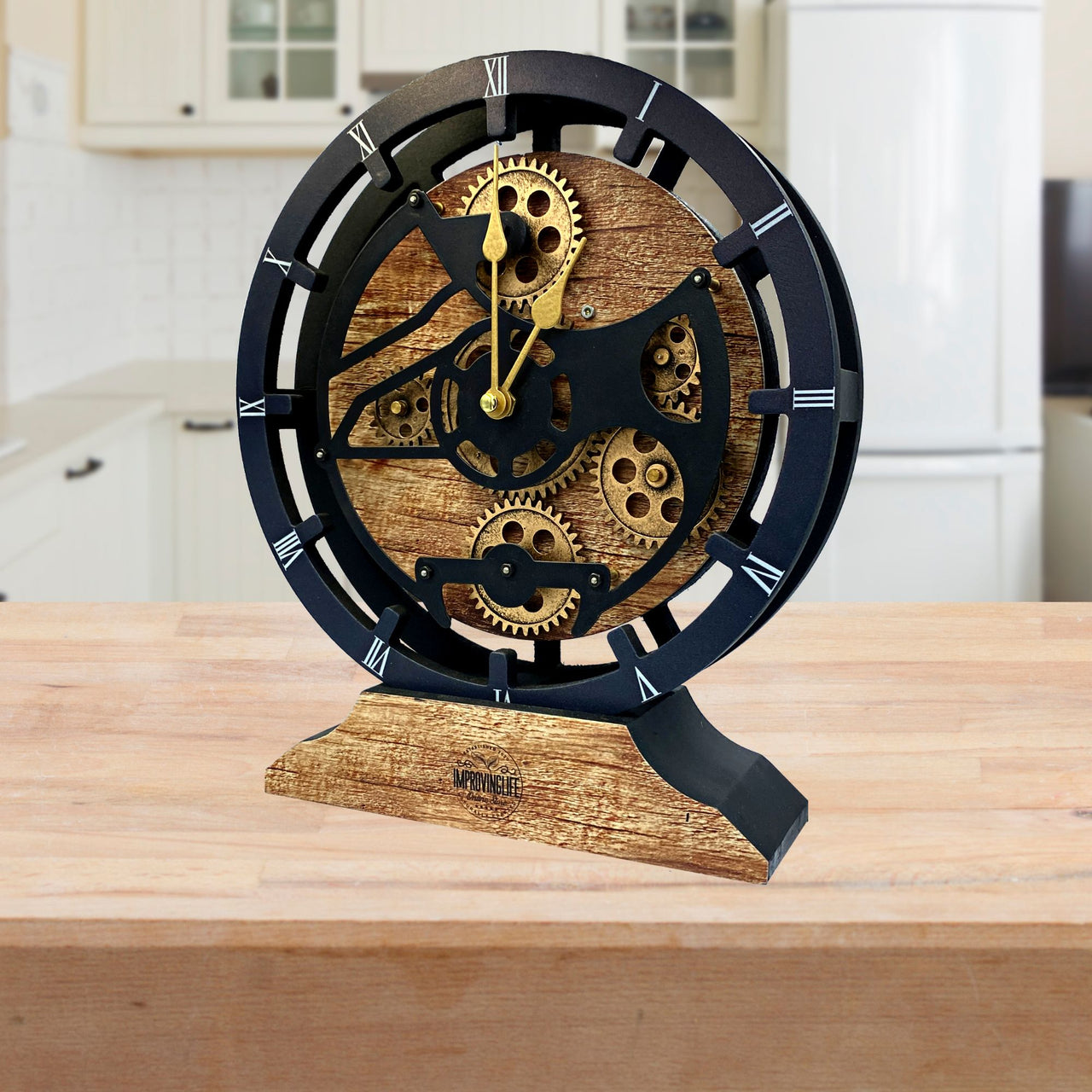 CANADA LINE DESK CLOCK ROUND (HYBRID WALL) 10 INCH VINTAGE BROWN – The ...