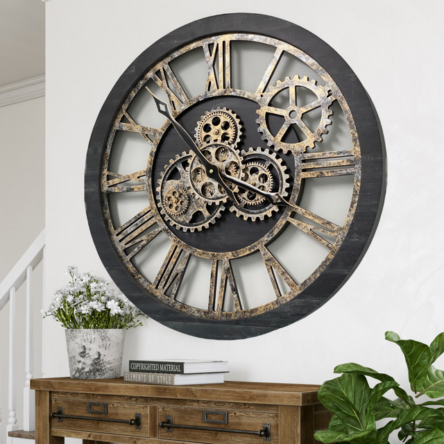 AMERICA LINE WALL CLOCK ROUND 24 INCH VINTAGE BLACK – The Gears Clock